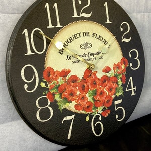 Poppies Wall Clock, 8 Sizes to Choose, Made in USA, Lifetime Warranty ...