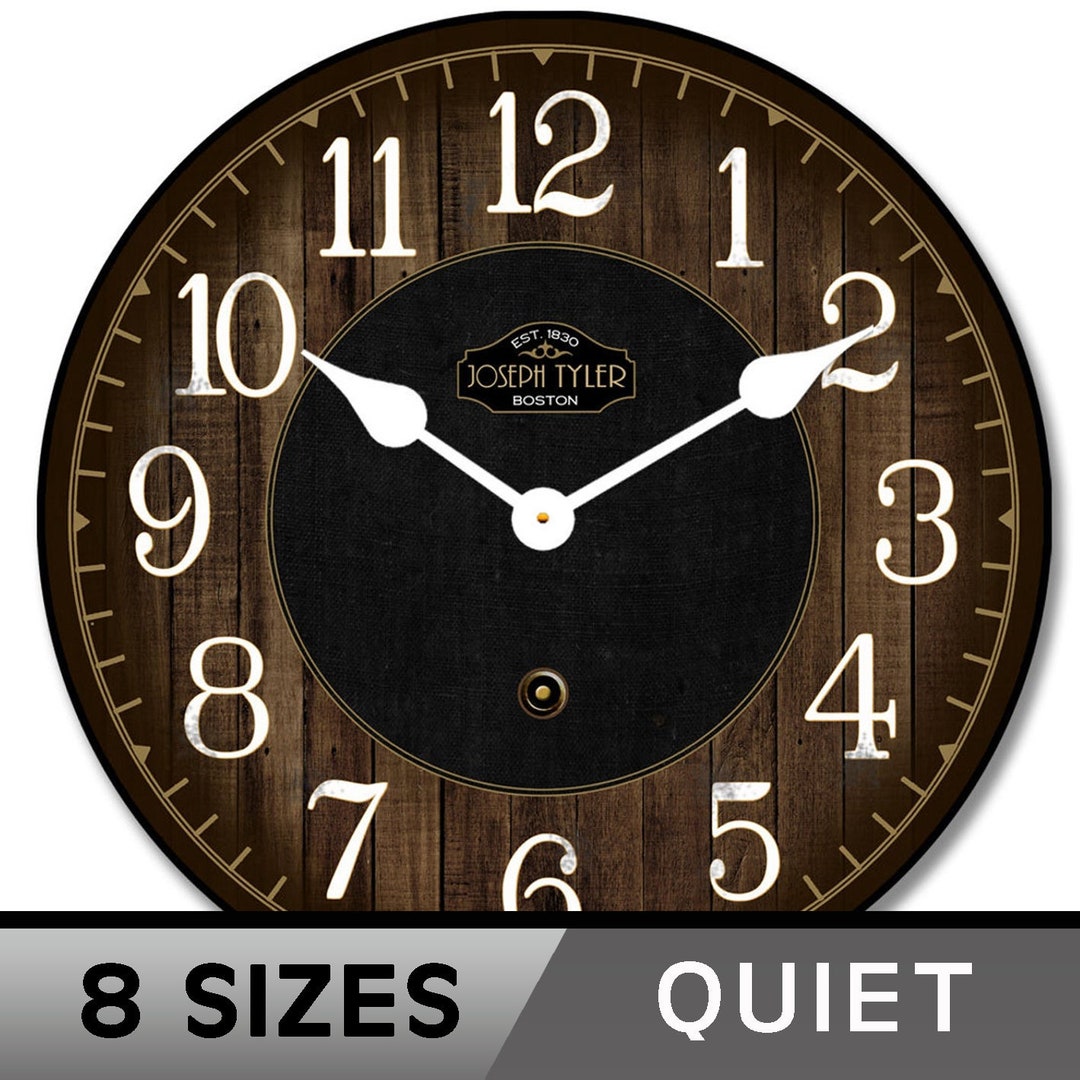 Black & Brown Wood Wall Clock Large Wall Clock Choose From 8 - Etsy