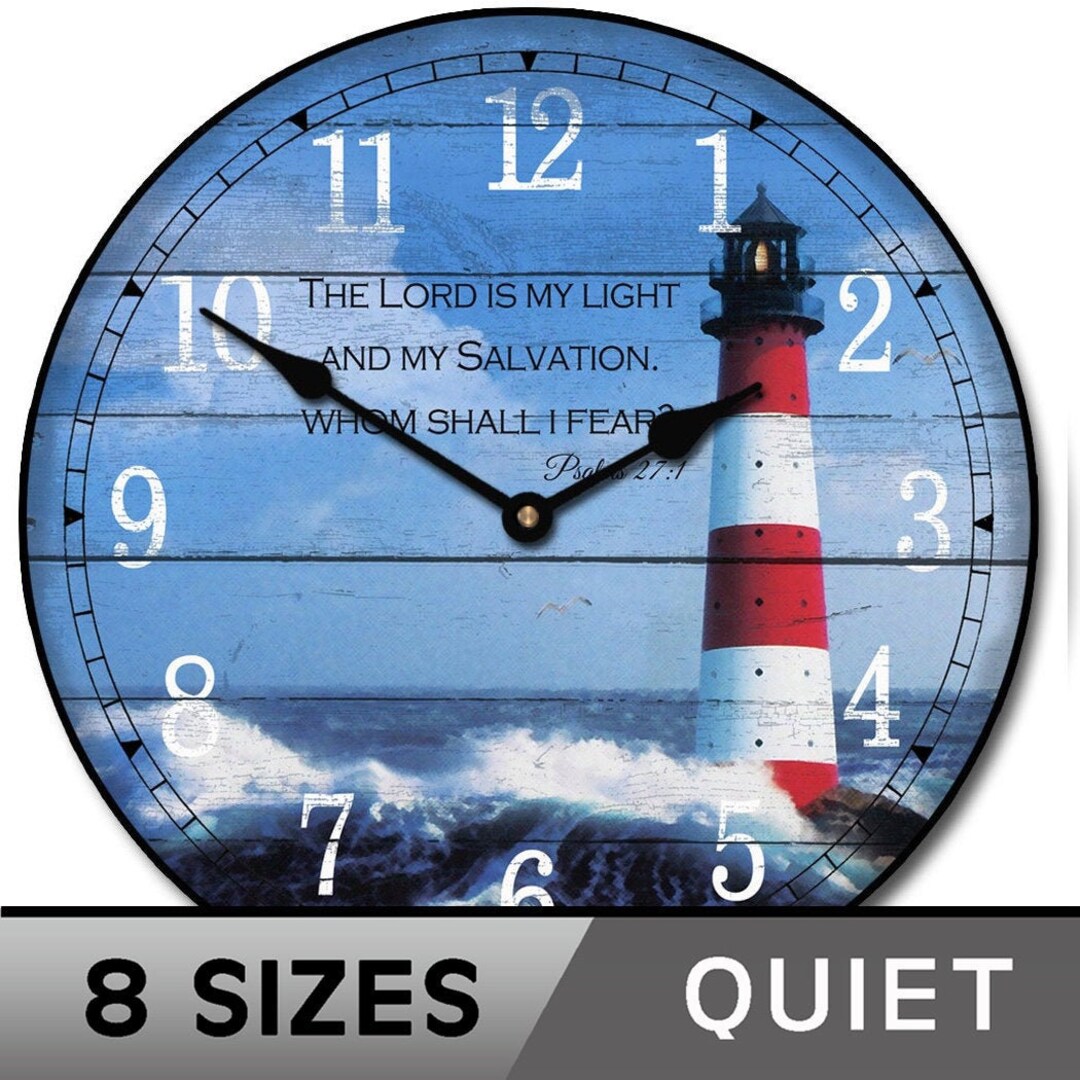 Lighthouse Wall Clock Large Wall Clock Choose From 8 Sizes. - Etsy