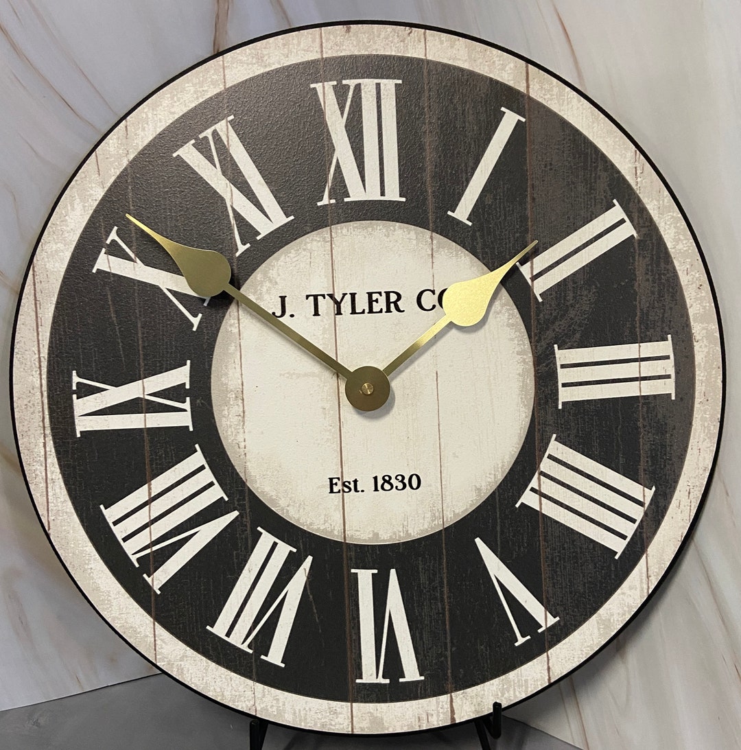 Classic Ivory and Gray Wall Clock, Large Wall Clock, Choose From 8 ...