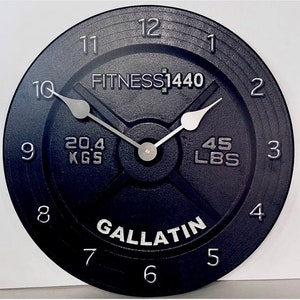 Personalized Barbell Wall Clock, 8 Sizes, QUIET Mechanism, Lifetime ...