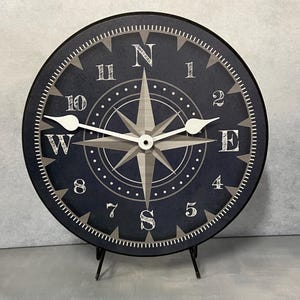 Nautical Navy Blue Wall Clock, 8 Sizes to Choose, Made in USA, Lifetime ...