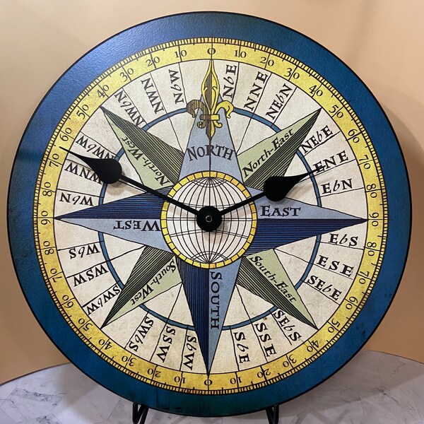 Compass Wall Clock - Etsy