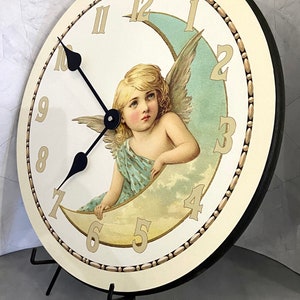 Moon Angel Wall Clock, EXTRA QUIET, Lifetime Warranty, Angel Clock ...