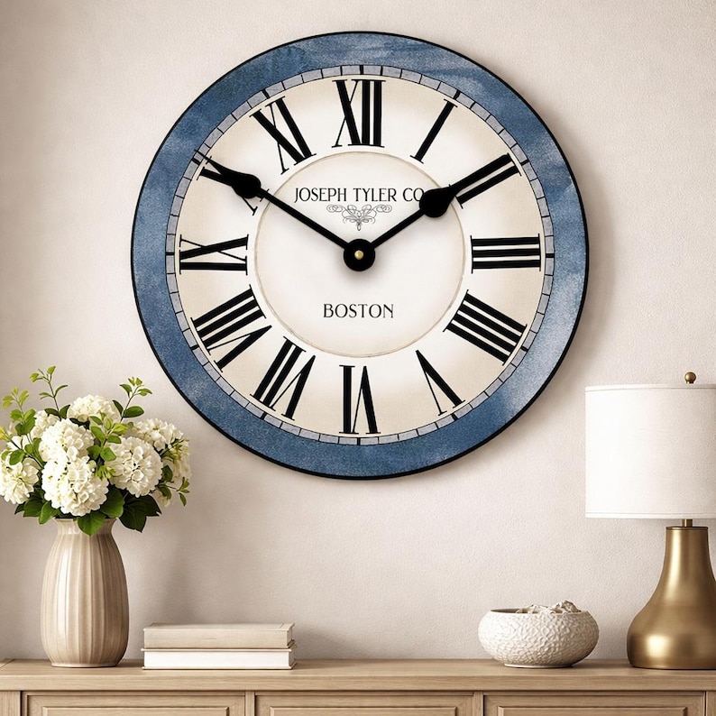 Carolina Blue Wall Clock (non Distressed), 8 Sizes to Choose, Made in ...