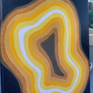 Canvas Painting 5x7 Neon Yellow Shape Design - Etsy