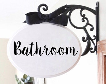 Hanging Restroom Sign | Etsy