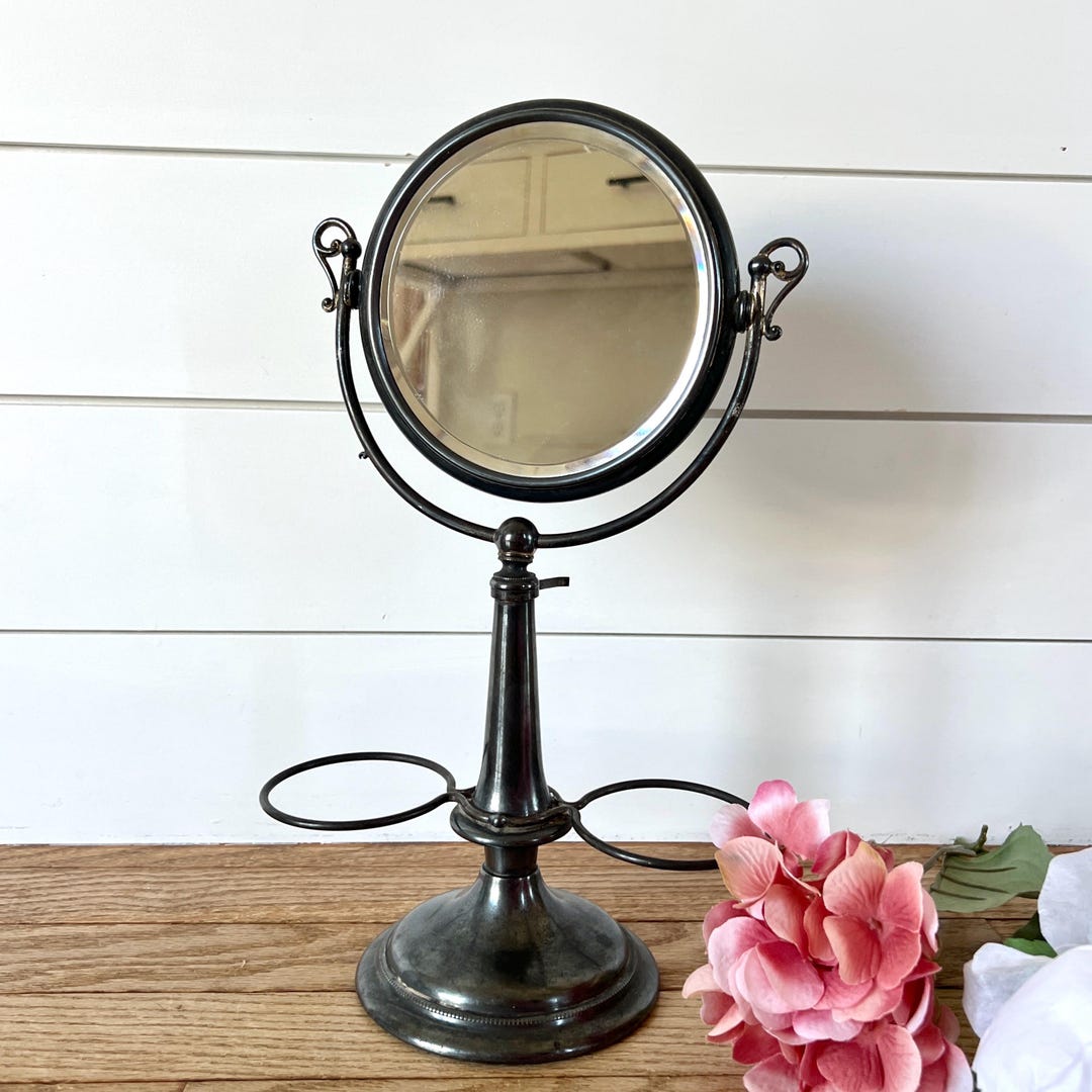 Vintage Wilcox Silver Plate Co Shaving Mirror, Vintage Vanity Mirror ...