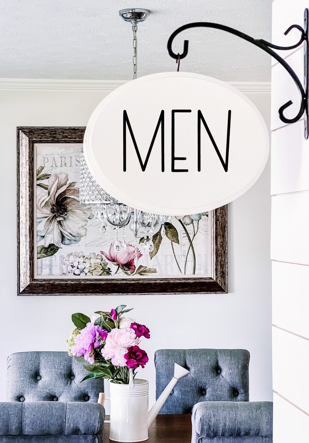 Mens Restroom Sign Wood Sign Hanging Sign Hallway Wall - Etsy