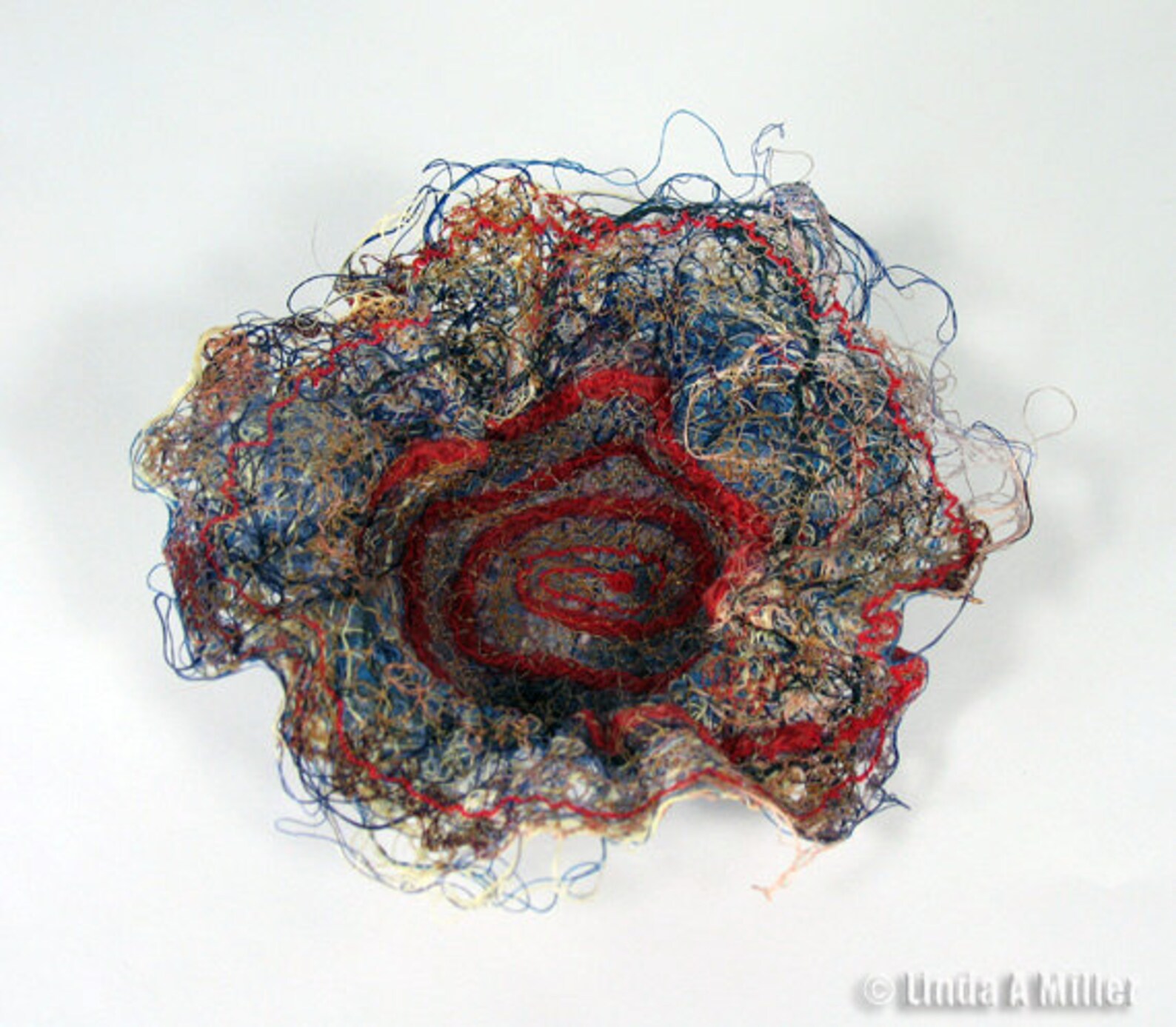 Recycled Thread and Lint Fiber Bowl With Rust Yarn Swirl - Etsy UK