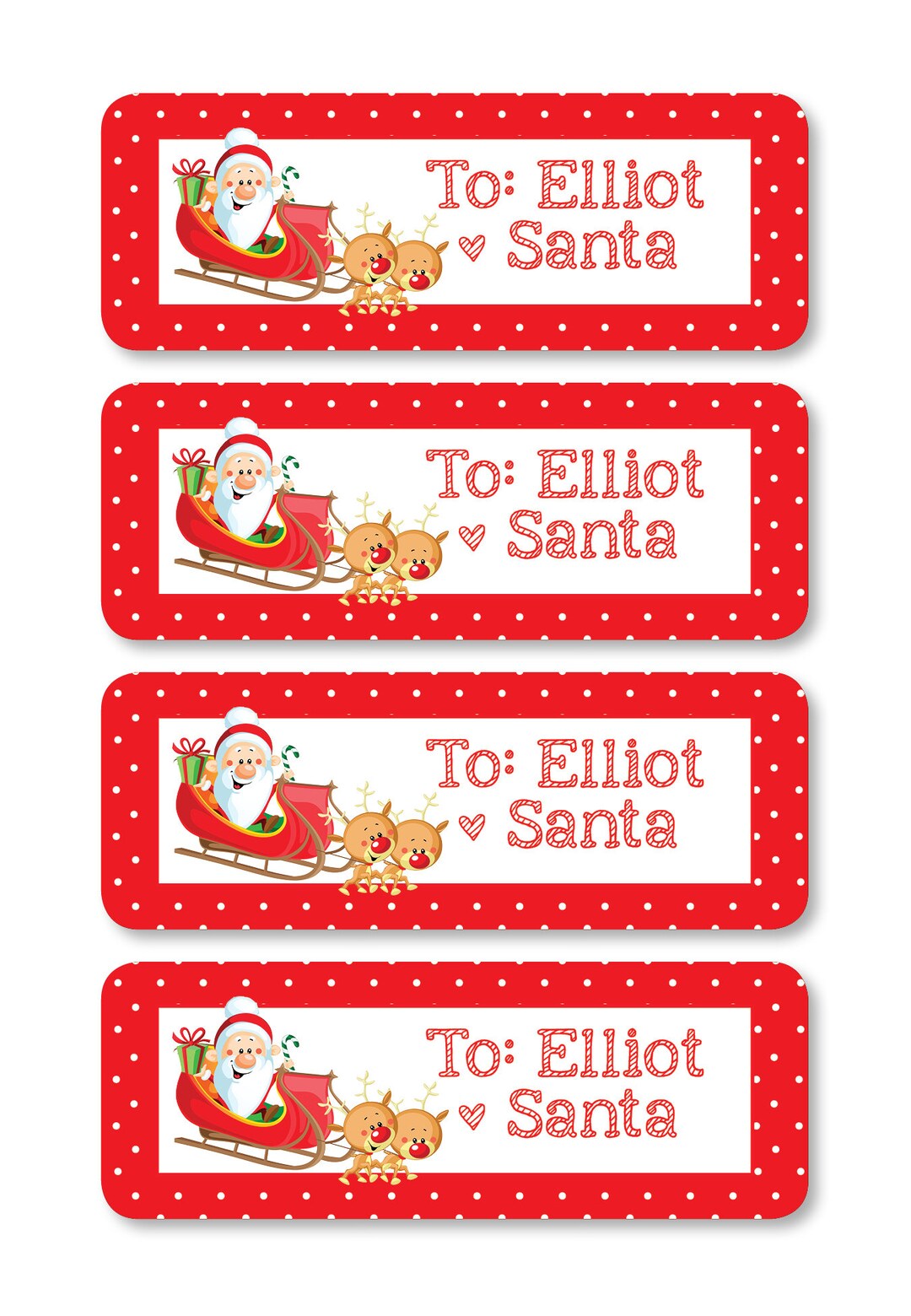 Santa Labels Personalized Santa Labels Christmas Labels - Etsy