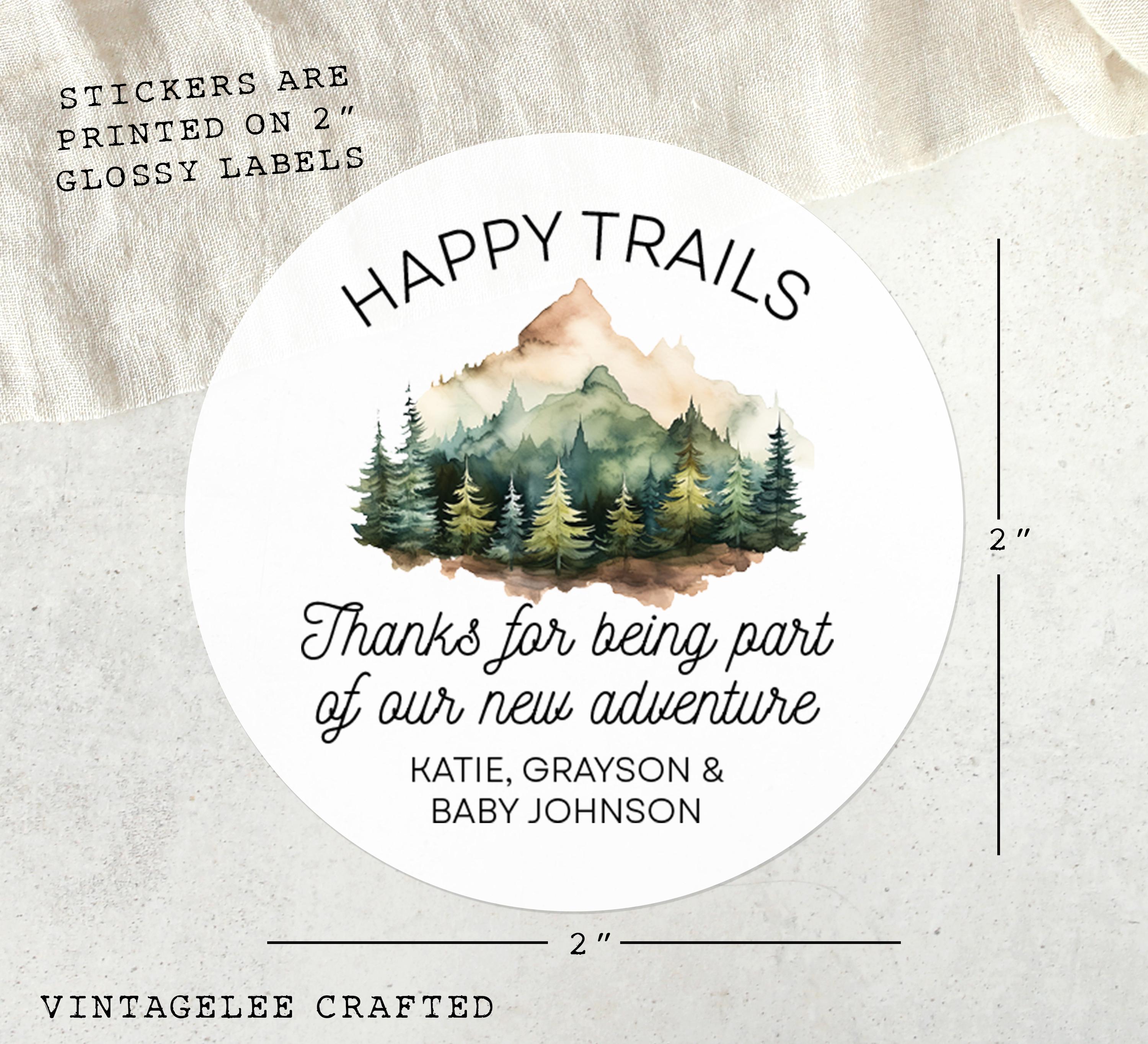 Woodland Baby Shower Stickers, Woodland Baby Shower Favors, Happy ...