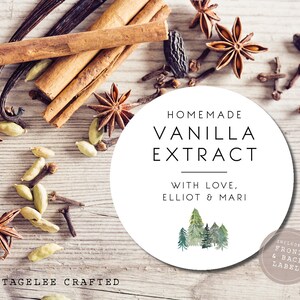 Homemade Vanilla Extract Labels, Homemade Vanilla Extract Sticker ...