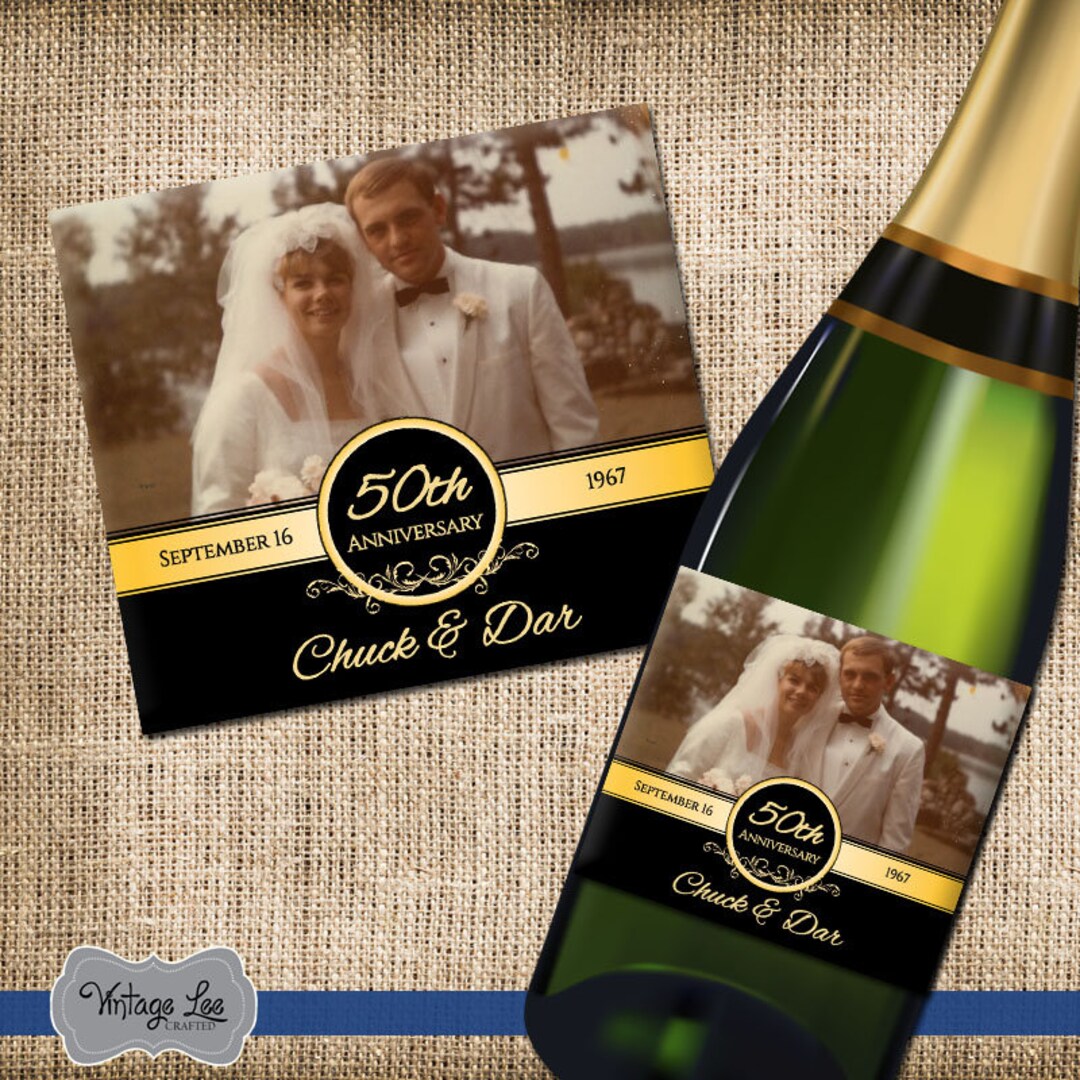 50th Anniversary Champagne Label, 50th Anniversary Label, 50th ...