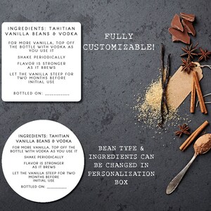 Vanilla Extract Labels, Homemade Vanilla Labels Front and Back ...