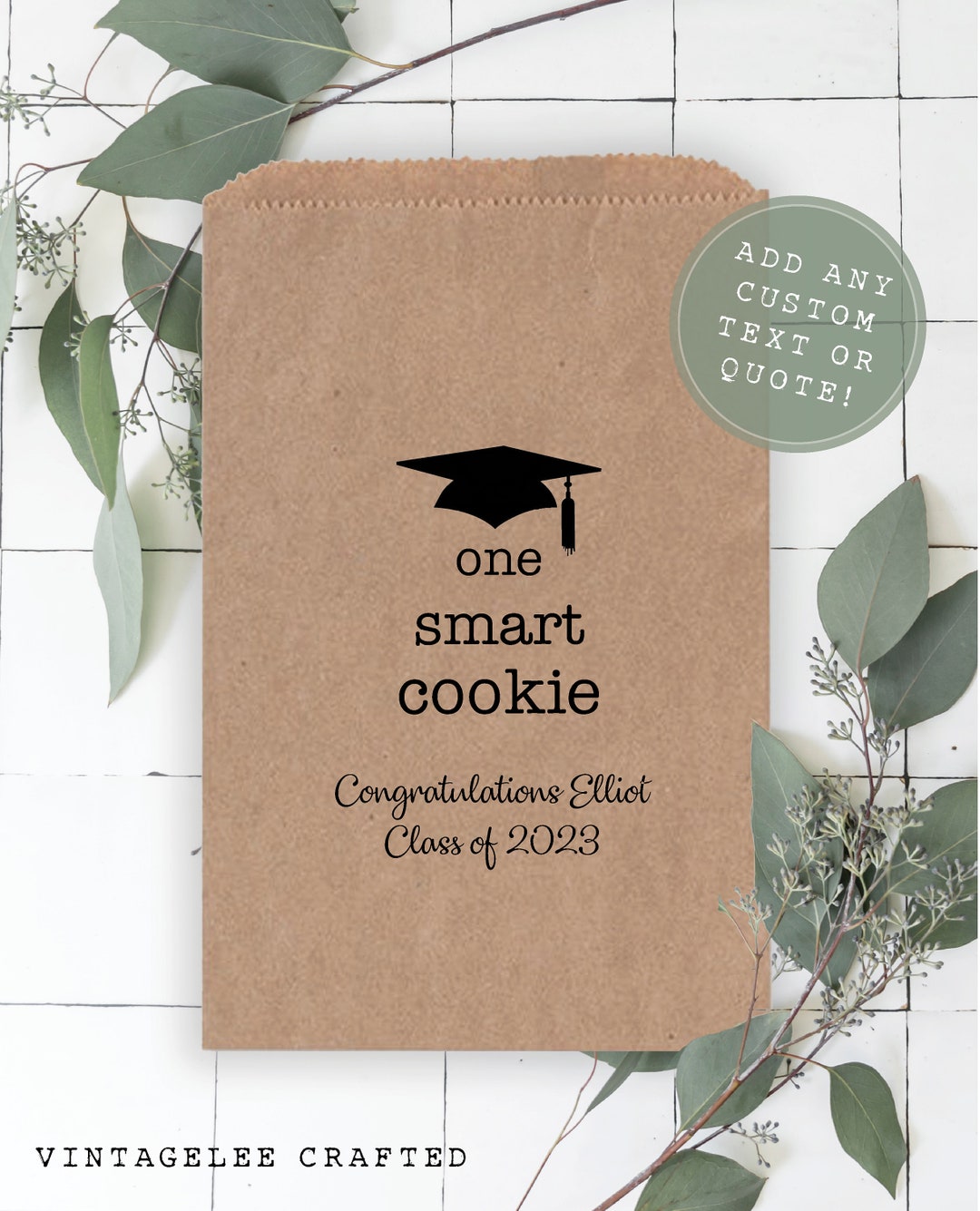 Graduation Treat Bag, Graduation Favor Bags, One Smart Cookie Bag ...