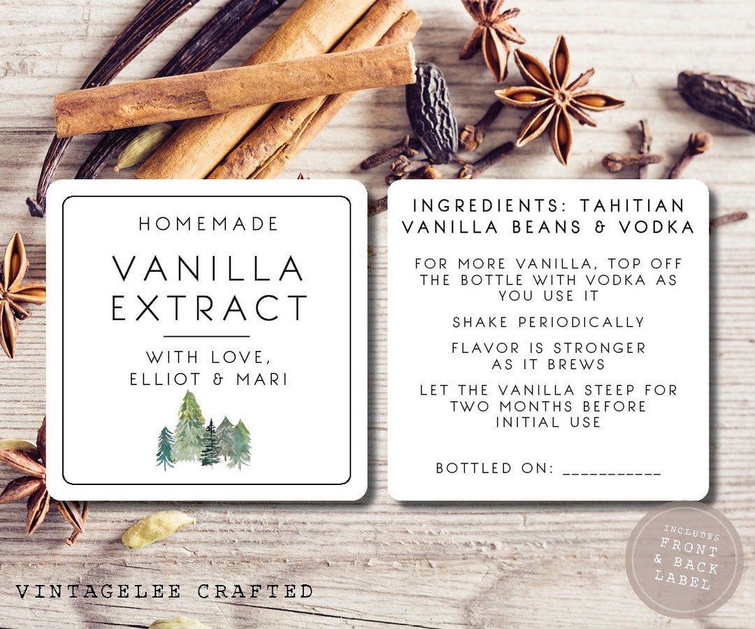 Homemade Vanilla Extract Labels, Homemade Vanilla Extract Sticker ...