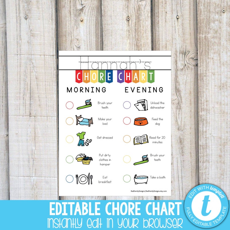 Morning Chore Chart - Etsy