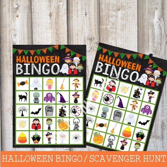 HALLOWEEN BINGO Printable Scavenger Hunt Game Kids BINGO - Etsy