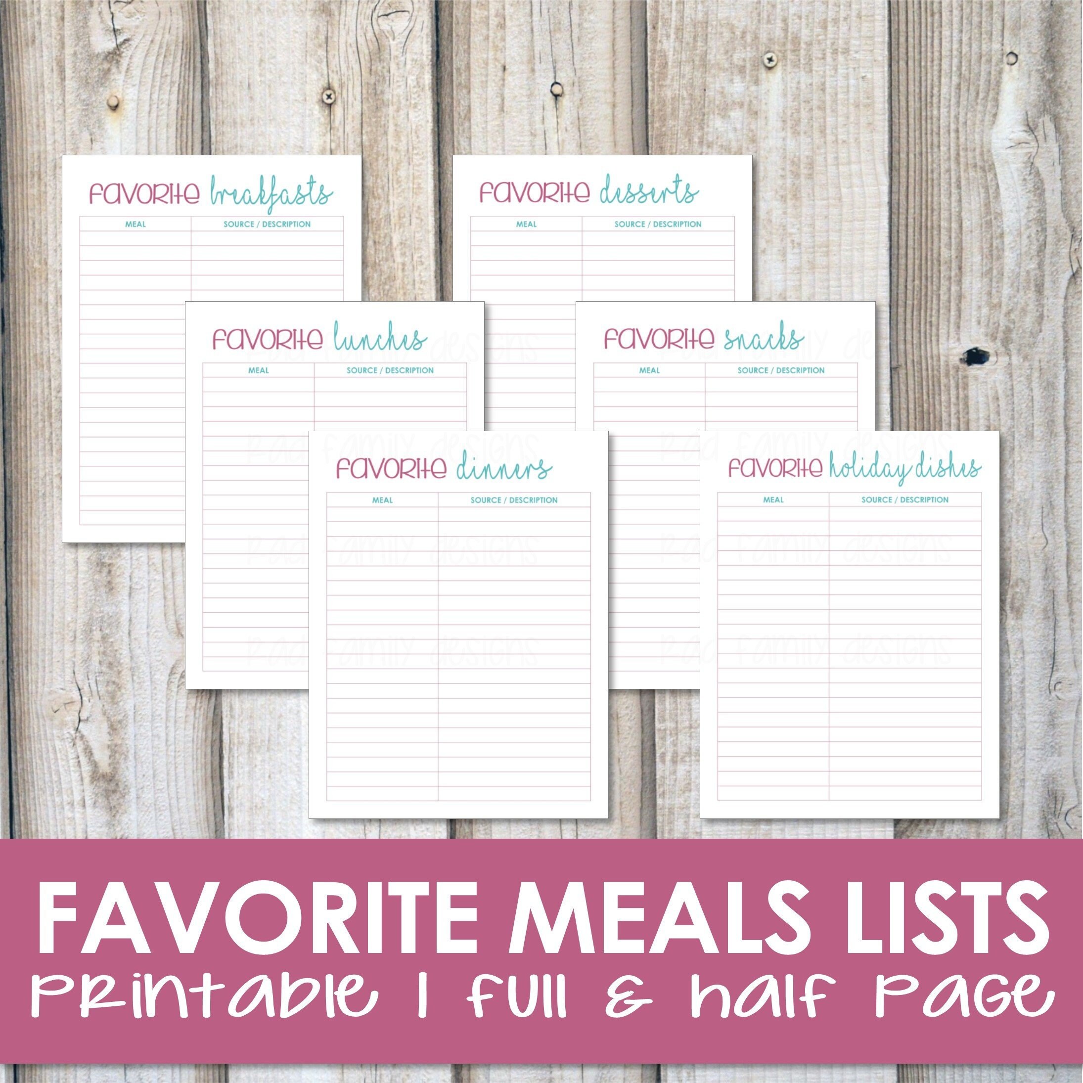 FAVORITE MEALS LISTS Dinner Options Meal Planning Sheets A5 Etsy favorite-meals-lists-dinner-options-meal-planning-sheets-a5-etsy