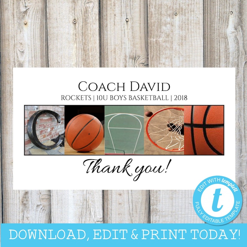 BASKETBALL COACH GIFT Team Gift Coach Team Signature Print - Etsy