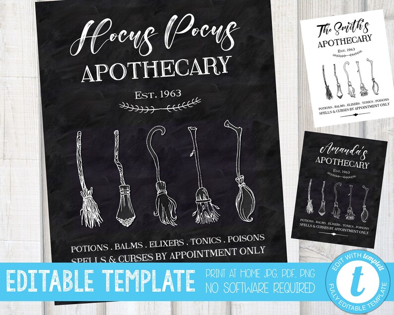 HOCUS POCUS APOTHECARY Halloween Table Decor Halloween Sign - Etsy