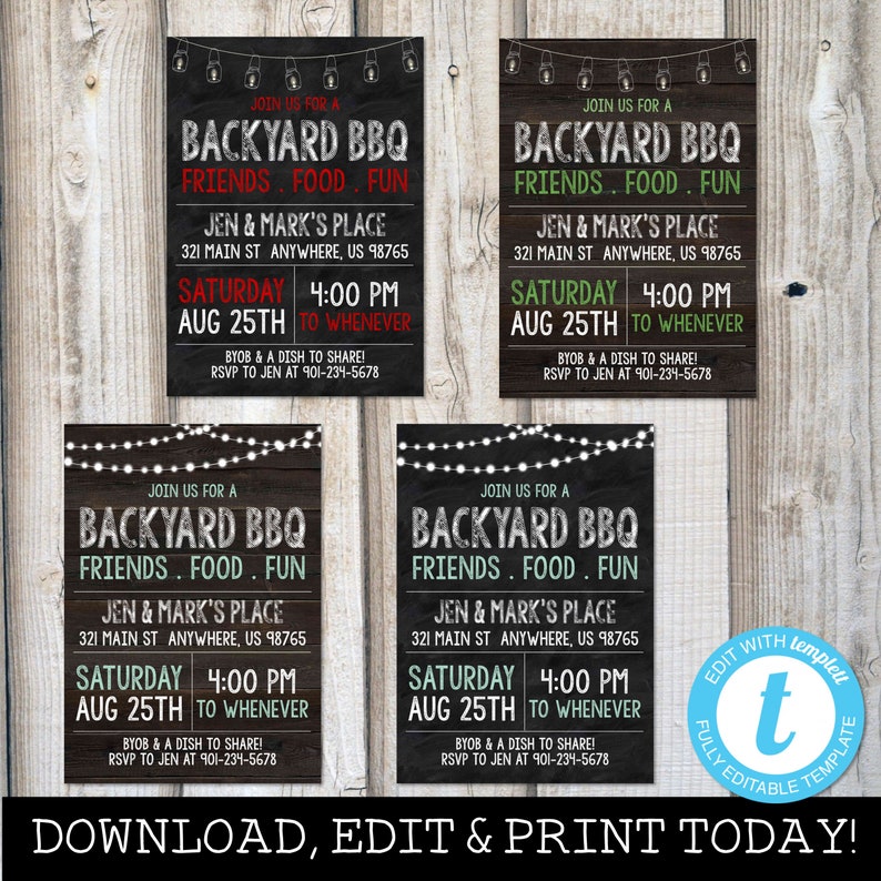 RUSTIC BACKYARD BBQ Backyard Cookout Invite I Do Bbq | Etsy