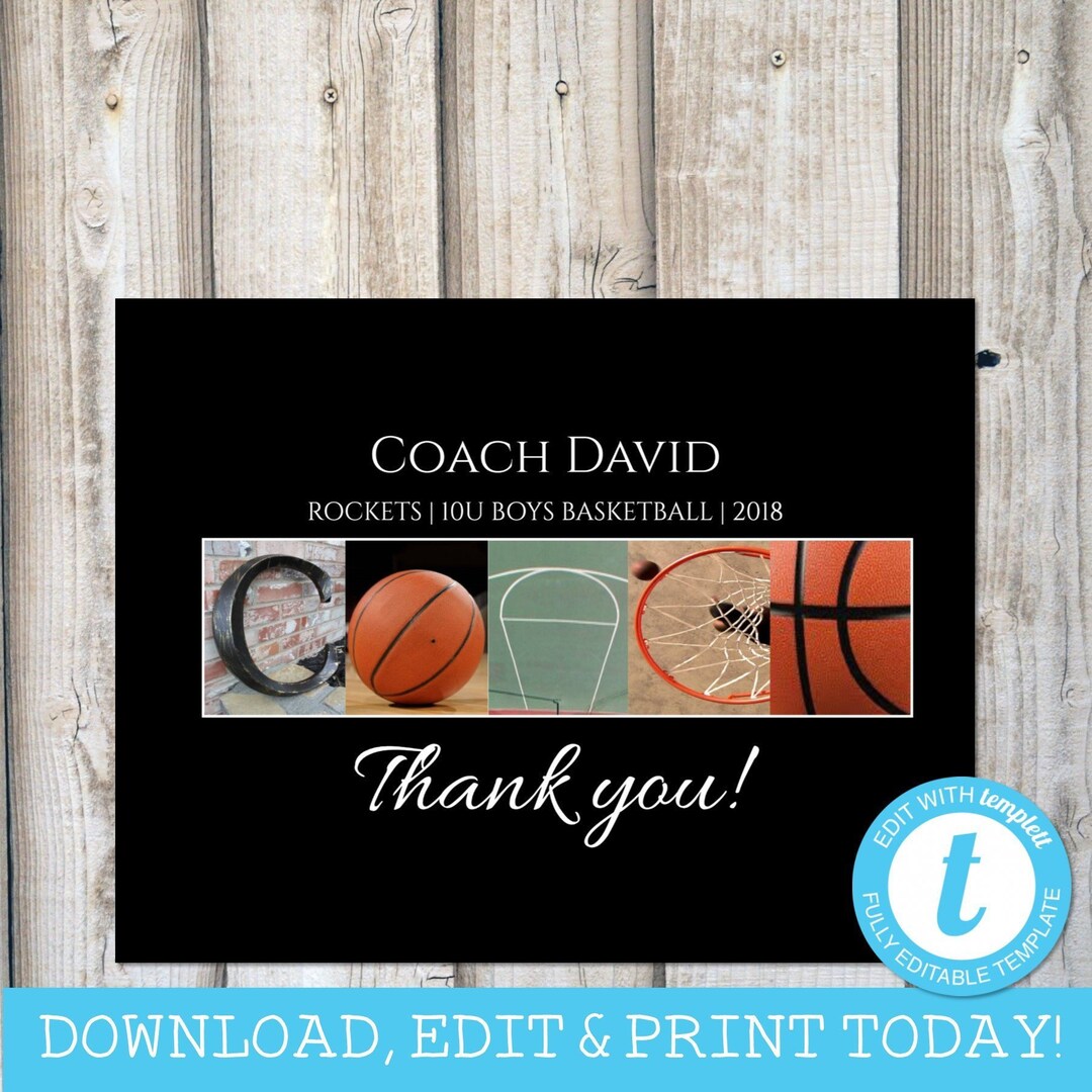 BASKETBALL COACH GIFT Team Gift Coach Team Signature Print Basketball ...