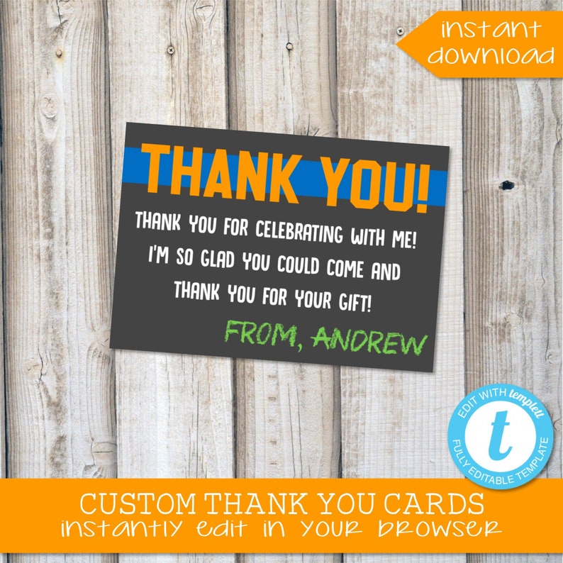 MATCHING THANK YOUS Basic Thank You Card Set Chalkboard Thank - Etsy