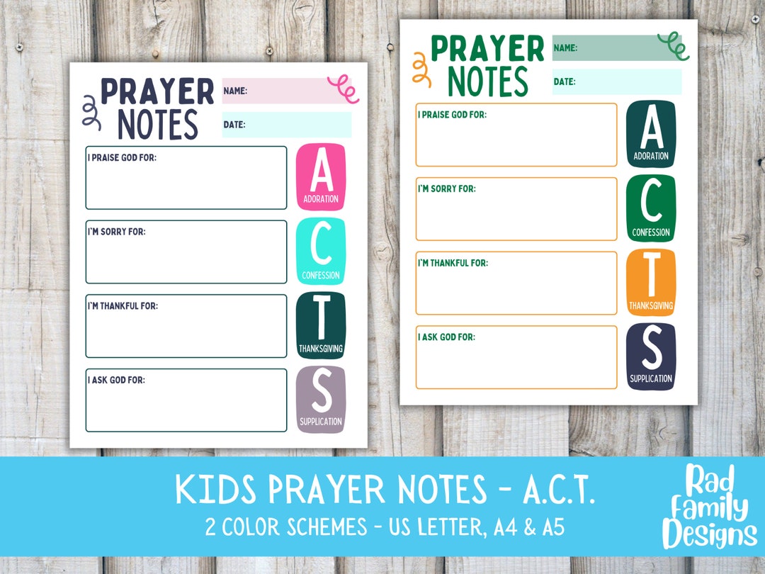 PRAYER NOTES for Kids, Devotional Prayer Journal for Bible Study for ...