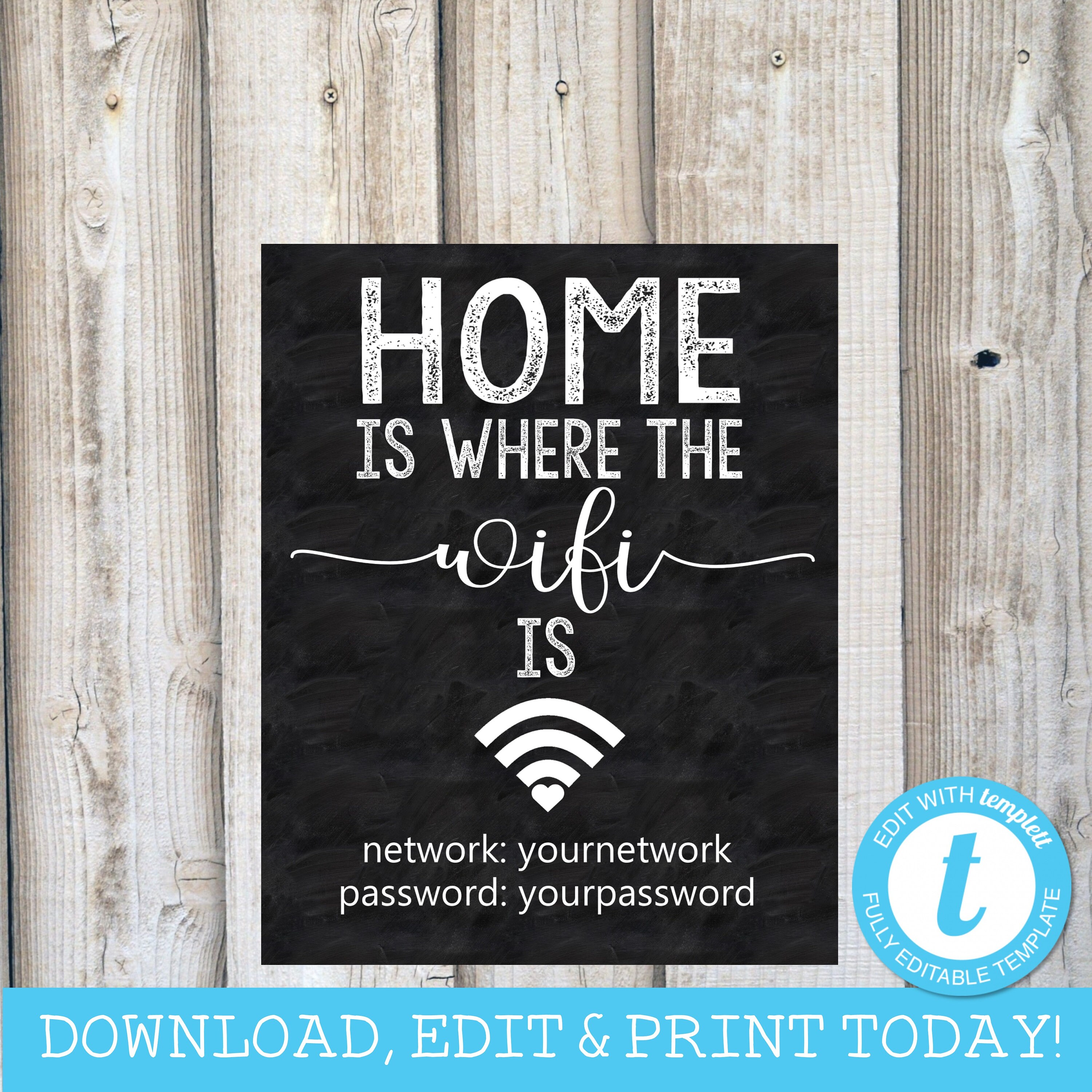 WIFI Password Sign Chalkboard WiFi Sign Home is Where the WiFi | Etsy