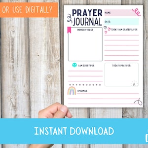 PRAYER JOURNAL for Kids, Mindfulness Bible Study Journal for Prayer ...
