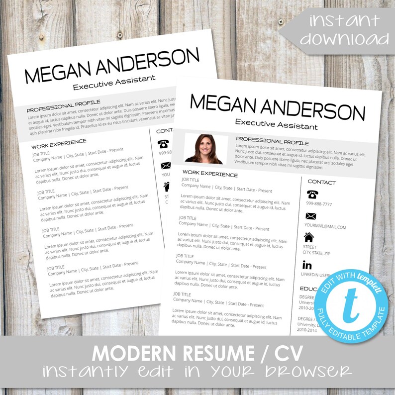 cv-template-simple-resume-modern-resume-template-photo-resume-instant