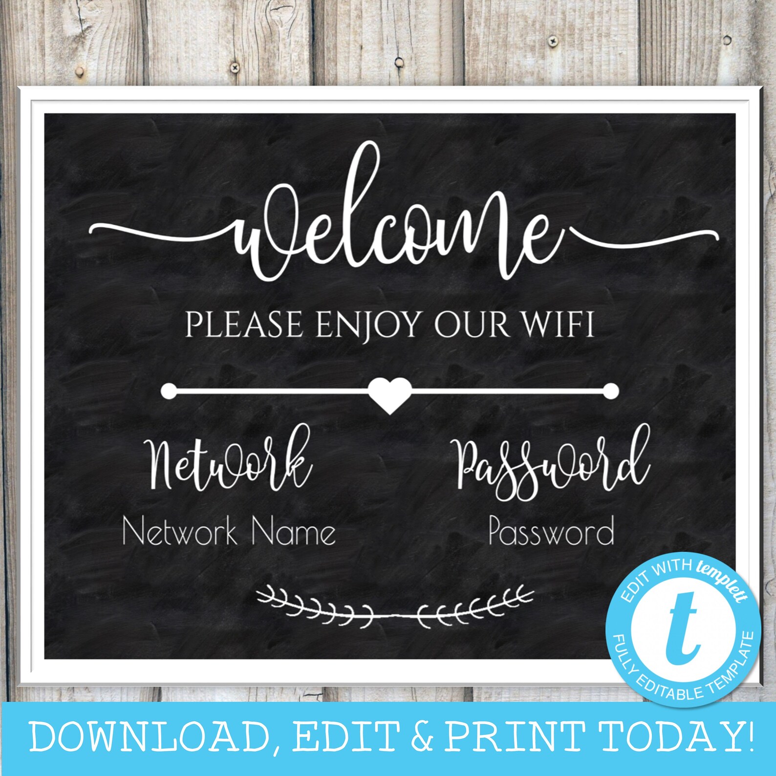 WIFI Password Sign Chalkboard Wifi Sign Customizable Welcome - Etsy