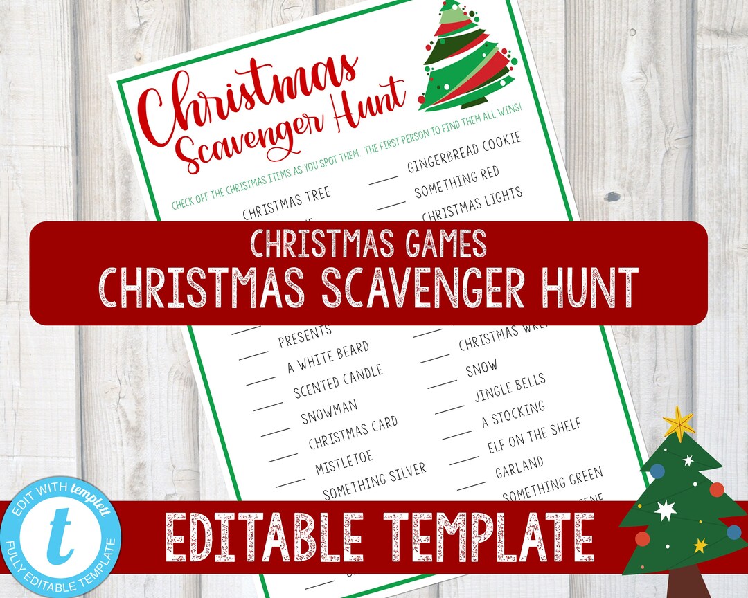 CHRISTMAS SCAVENGER HUNT | Christmas Trivia Activities Holiday Games ...
