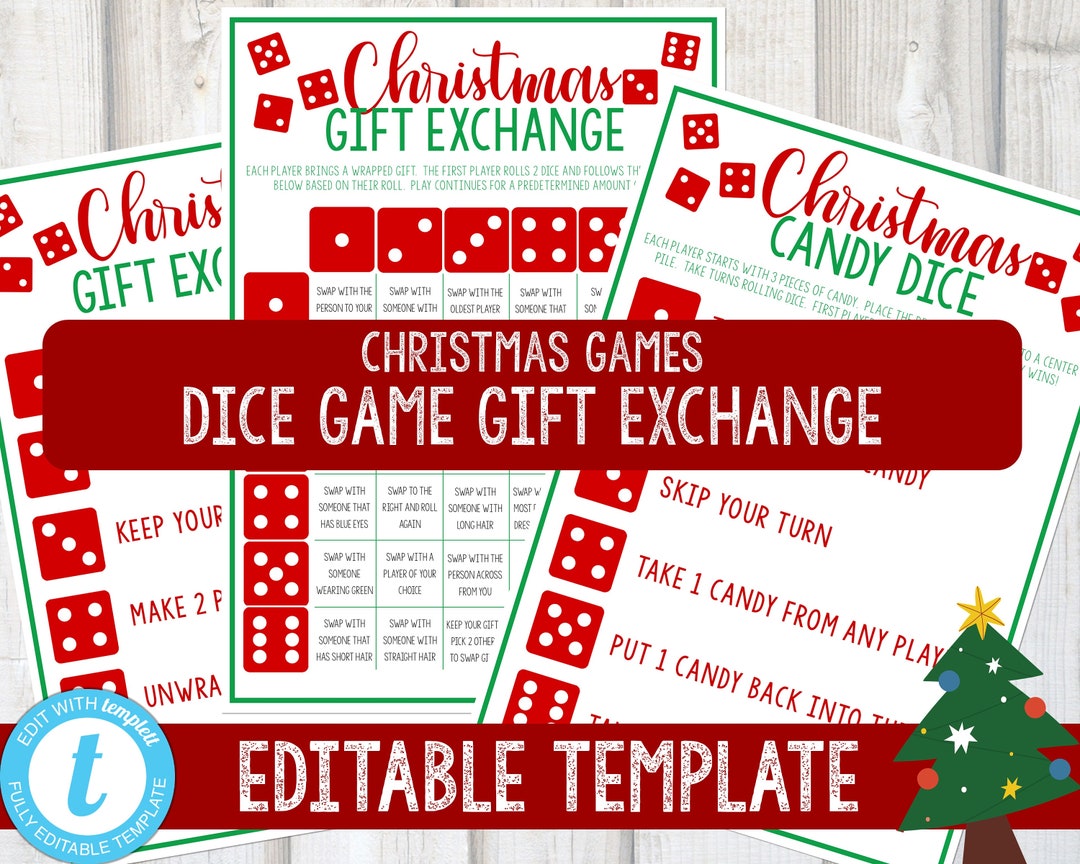 CHRISTMAS DICE GAME | Gift Exchange Christmas Games Holiday Party Games ...