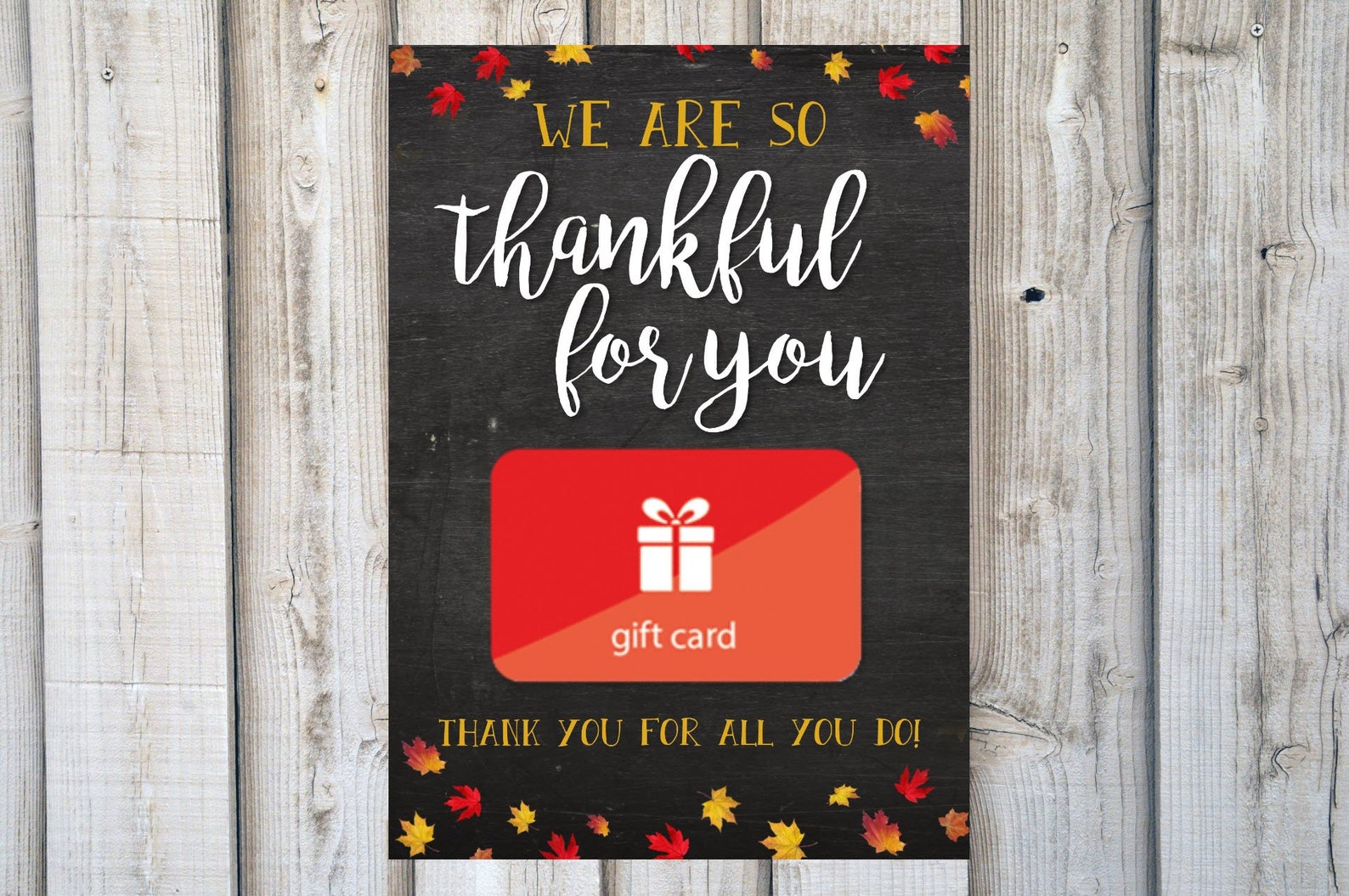 THANKSGIVING GIFT CARD Holder Thanksgiving Card Thank You | Etsy