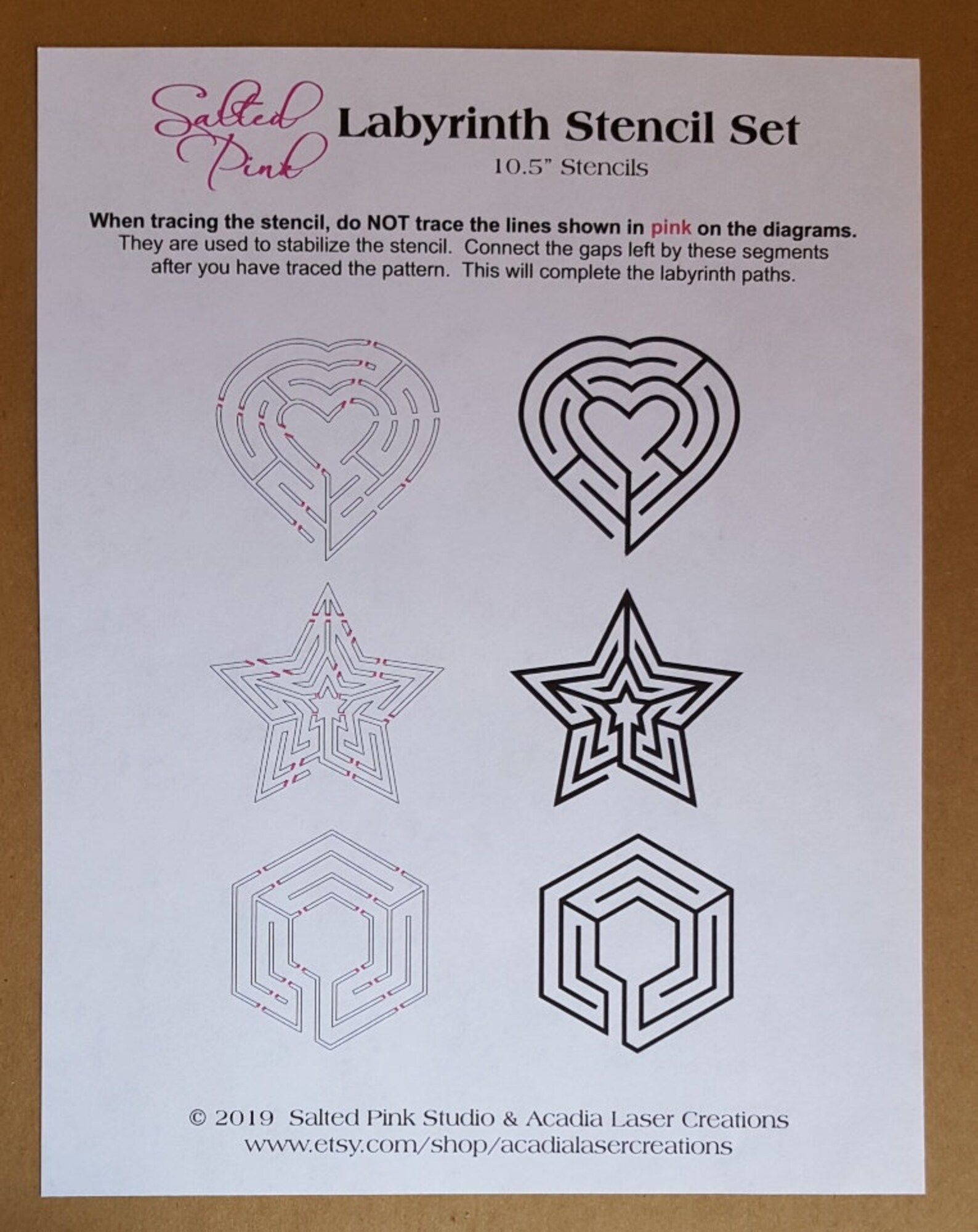 Salted Pink Labyrinth™ Stencils - Set of 3 for Opus Tiles - Etsy