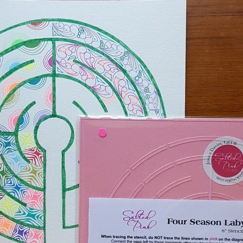 6 Salted Pink Labyrinth™ Stencil Set of 3 | Etsy