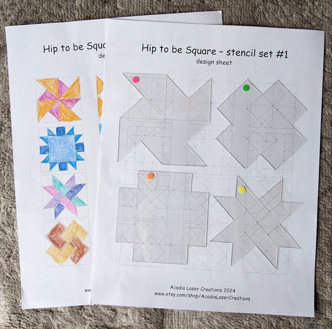 Hip to Be Square Stencil Set #1 - Etsy