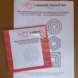 6" Salted Pink Labyrinth™ Stencil Set of 3 - Etsy
