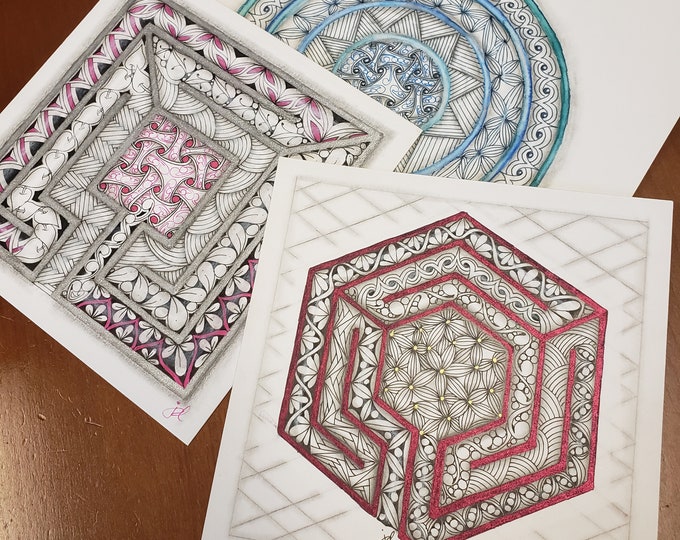 6 Salted Pink Labyrinth™ Stencil Set of 3 - Etsy