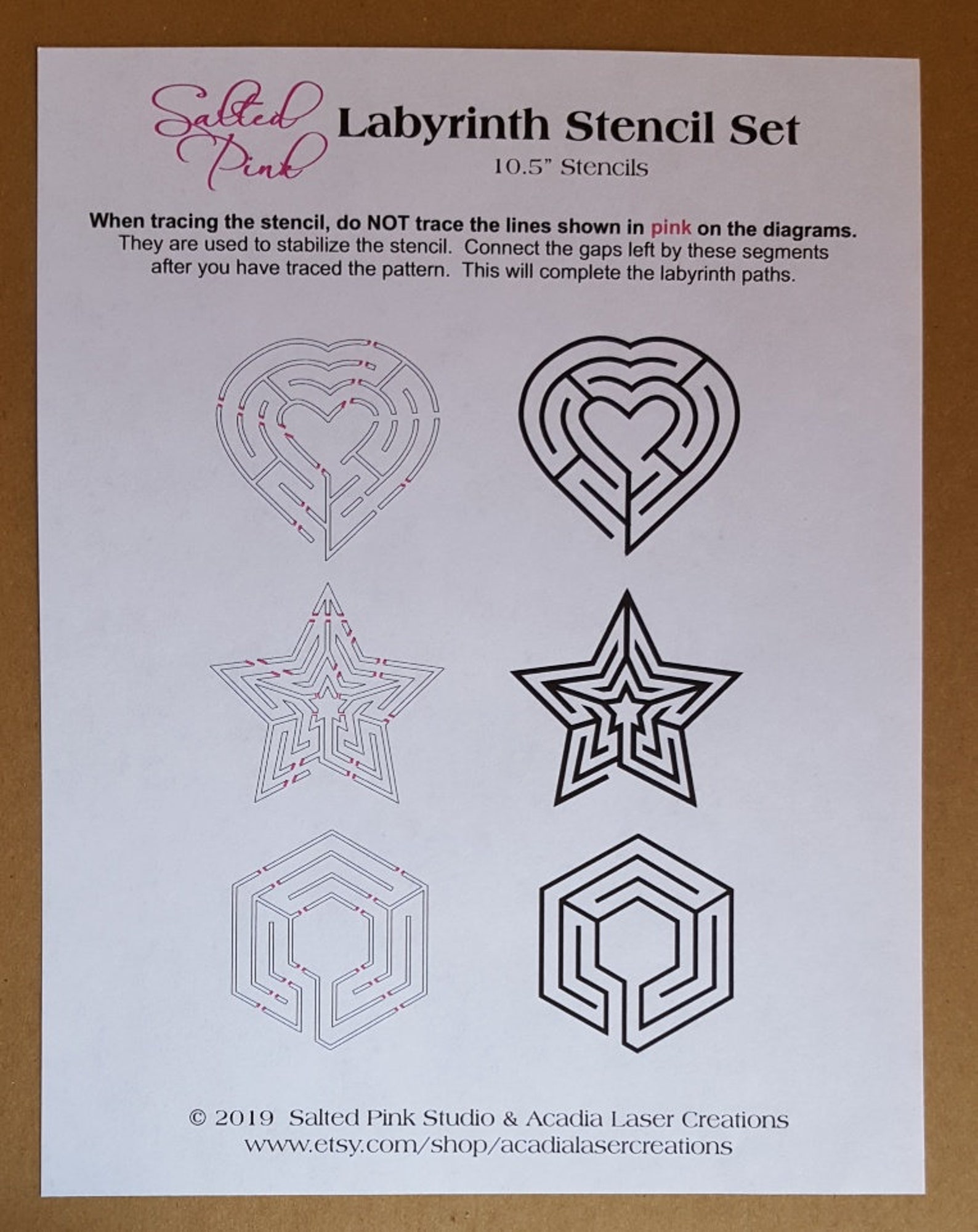 Salted Pink Labyrinth™ Stencil Single Stencil for Opus Tiles - Etsy