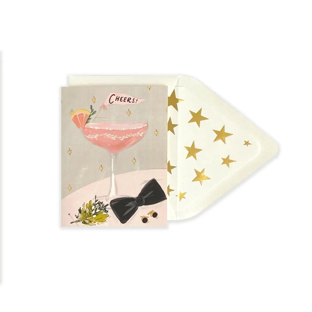 Wedding Congratulations Card | Cheers Wedding Cocktail Martini Greeting ...