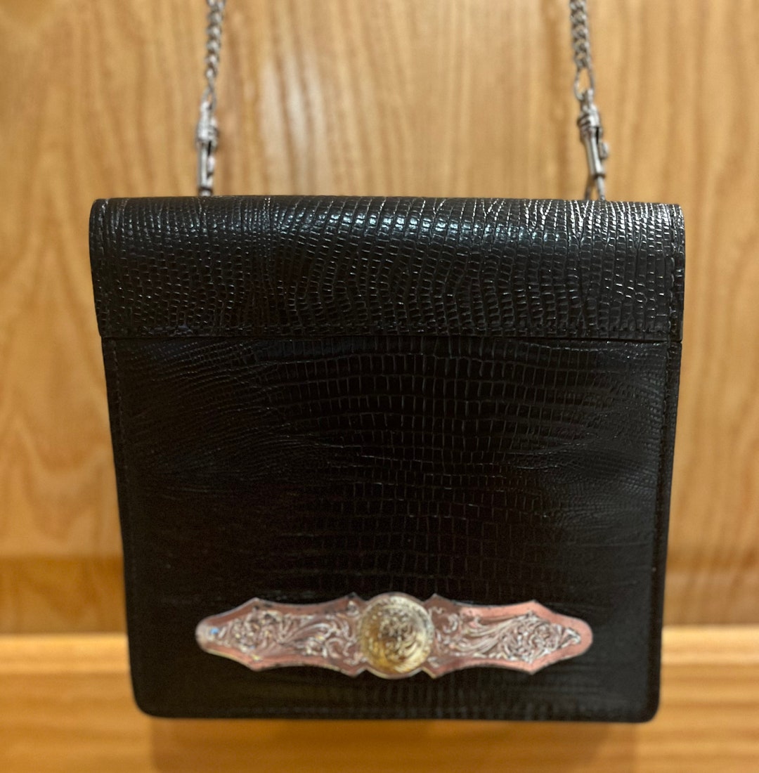 Vintage Rare Al Beres Crossbody Purse/belt Bag Mini Embossed Black ...