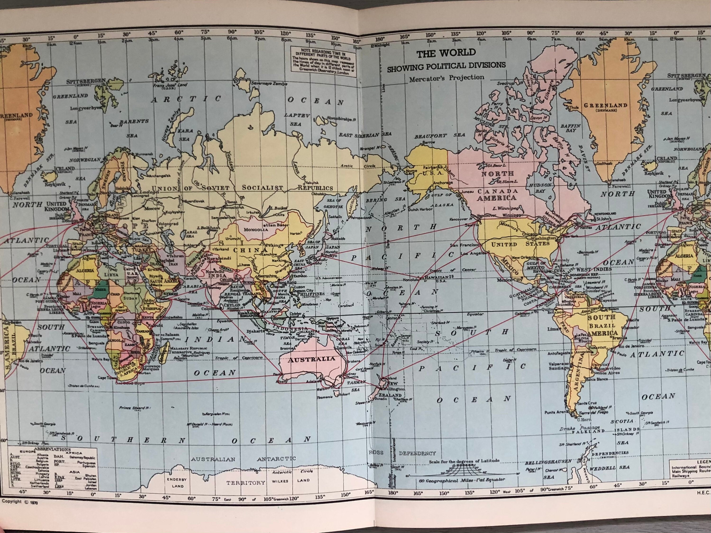 Vintage Primary World Atlas Robinsons 1970 | Etsy