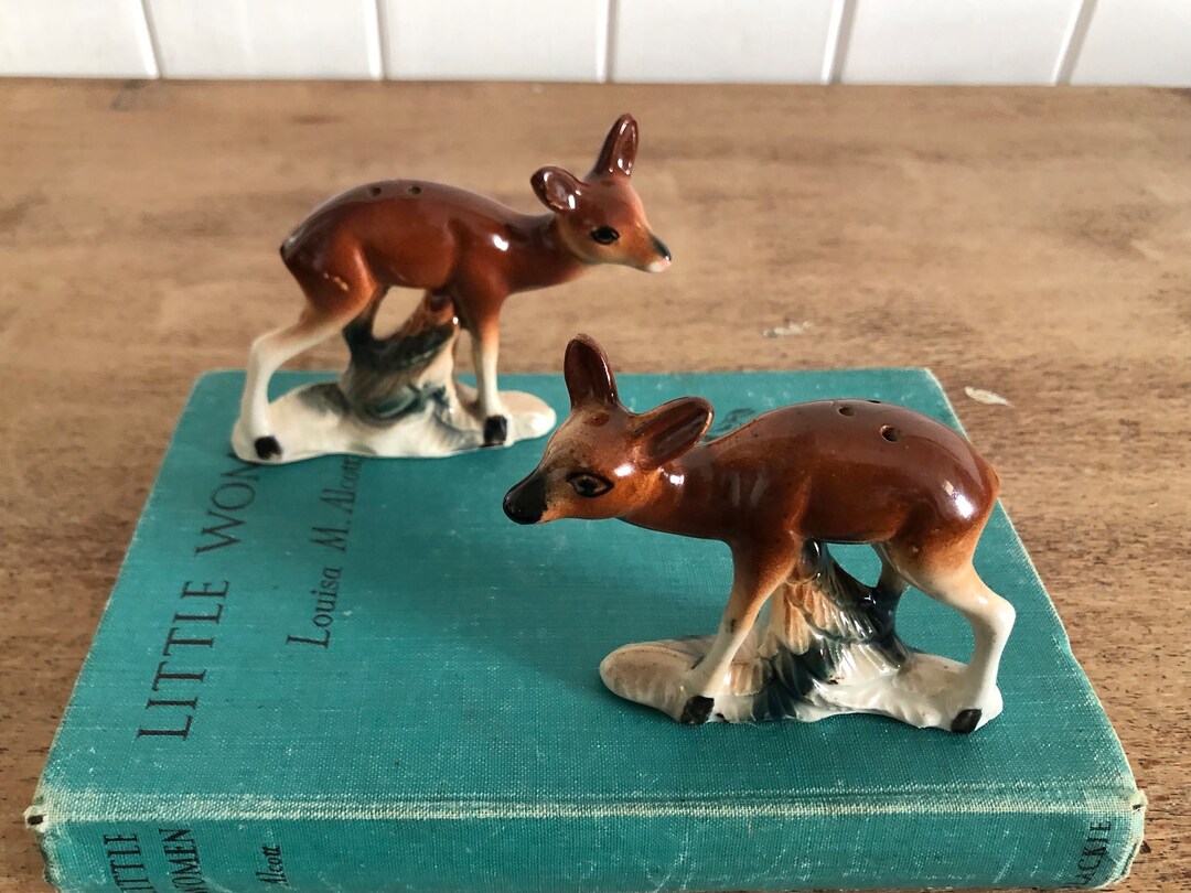 Vintage Ceramic Deer Salt & Pepper Shakers - Etsy