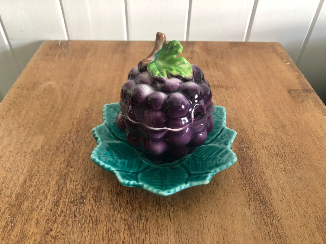 Vintage Grapes Ceramic Sugar Bowl Made in Japan - Etsy