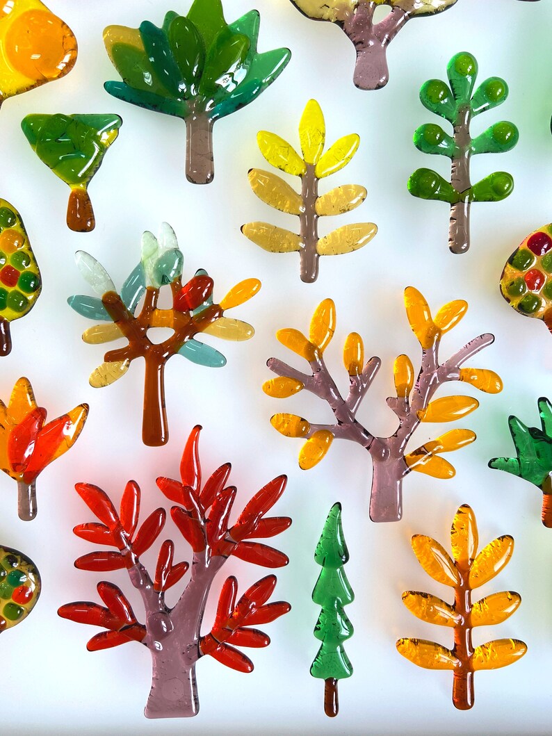 Fused Glass House in the Forest Wall Art Glass Panel Wall | Etsy