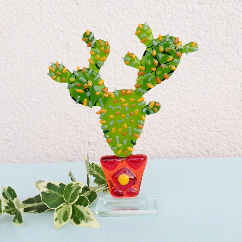 Glass Cactus Figurine Cactus Lovers Gift Tropical Plant Art - Etsy